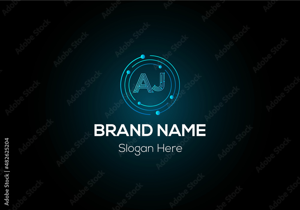Abstract AJ letter modern initial logo design Stock Vector | Adobe Stock