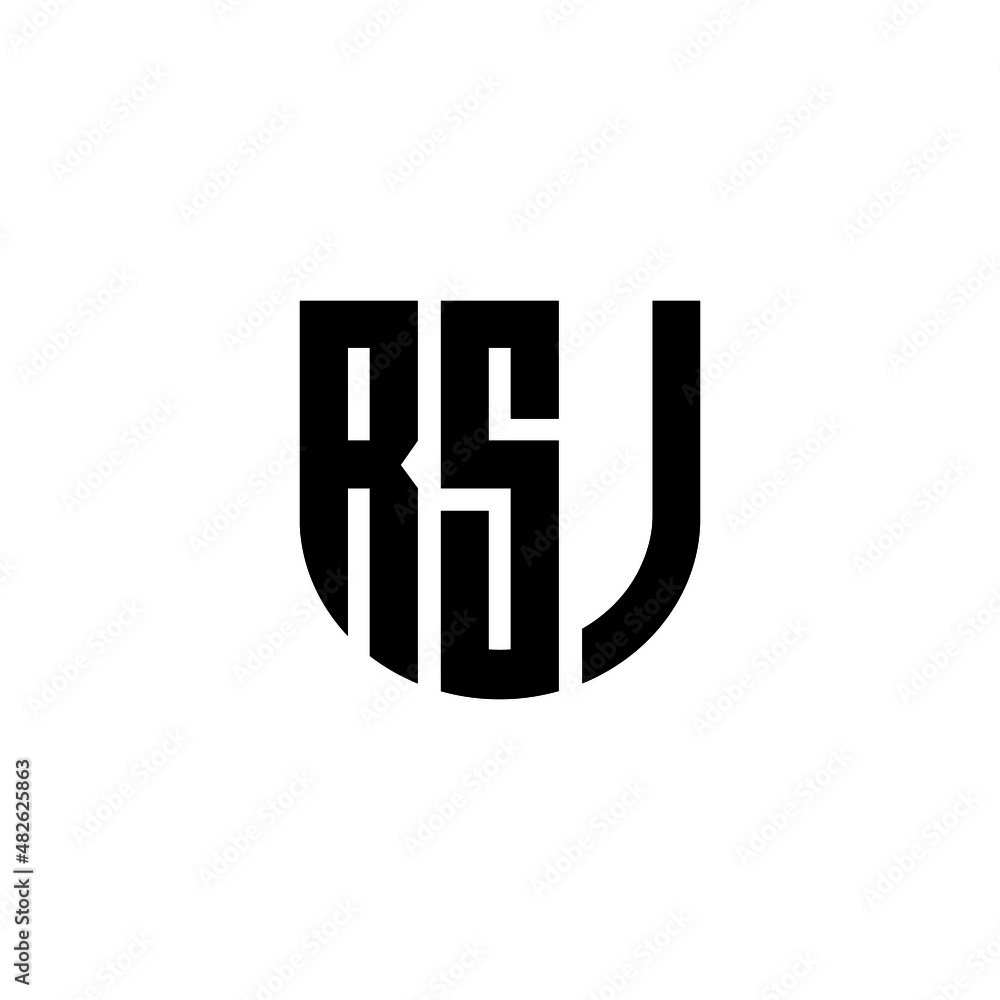 RSJ letter logo design with white background in illustrator, vector ...