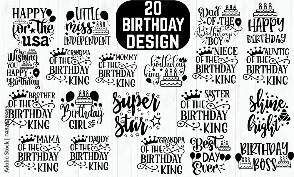 Birthday svg bundle Stock Vector | Adobe Stock