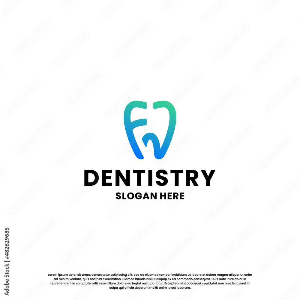 dental with letter F C, F D logo design combination. dental health logo ...