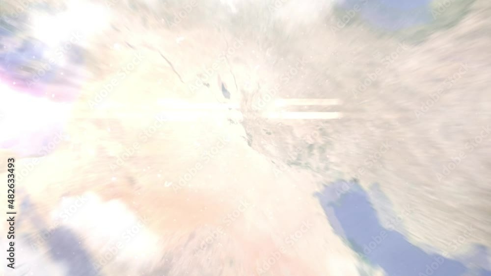 Zoom in from space and focus on Iraq, An-Najaf. 3D Animation ...