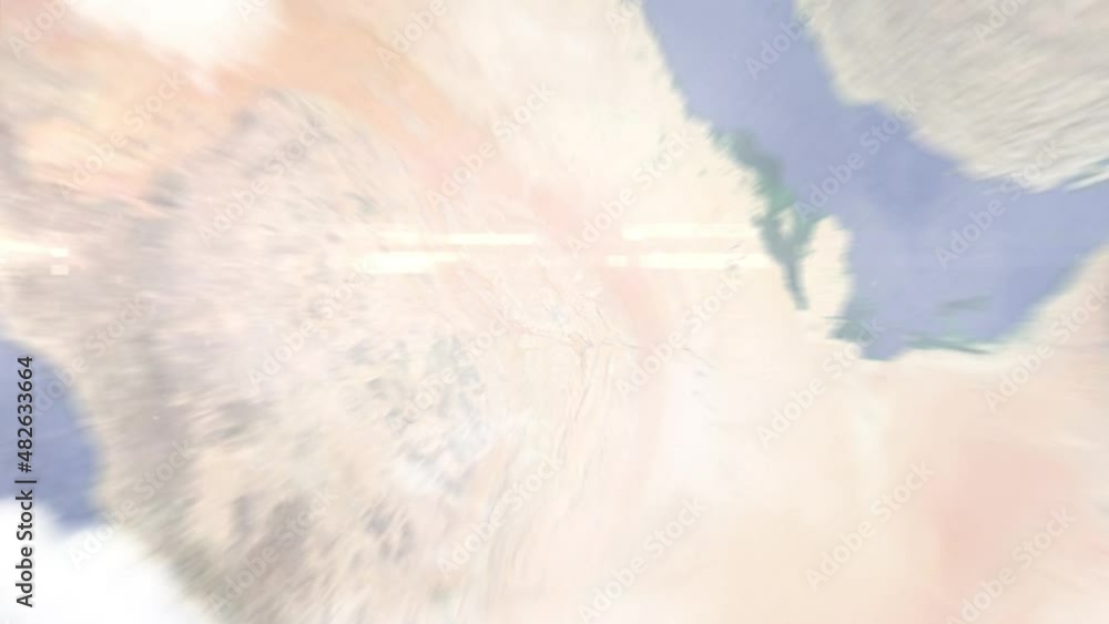 Zoom in from space and focus on Saudi Arabia, Riyadh. 3D Animation ...