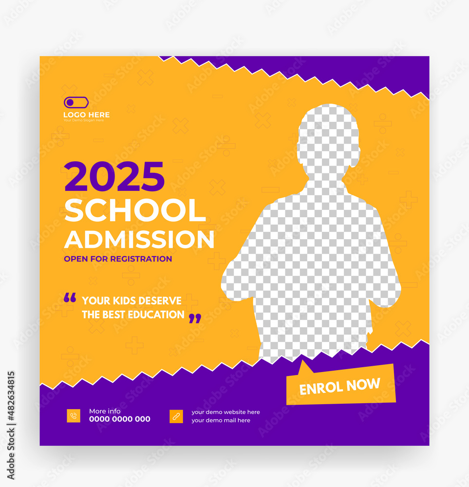 School admission social media post template, back to school promotion ...