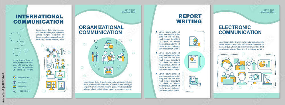 Professional communication skills mint brochure template. Booklet print ...