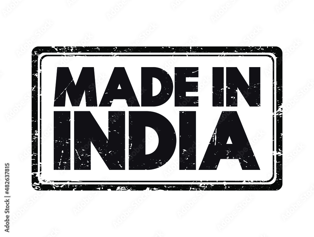 Made in India text emblem stamp, concept background Stock Vector ...