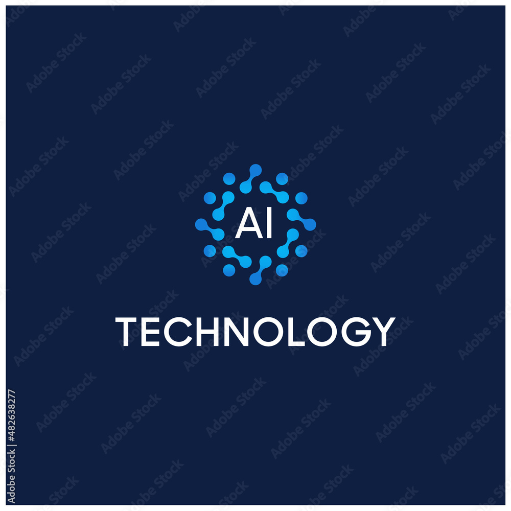 AI technology logo design inspiration Stock Vector | Adobe Stock