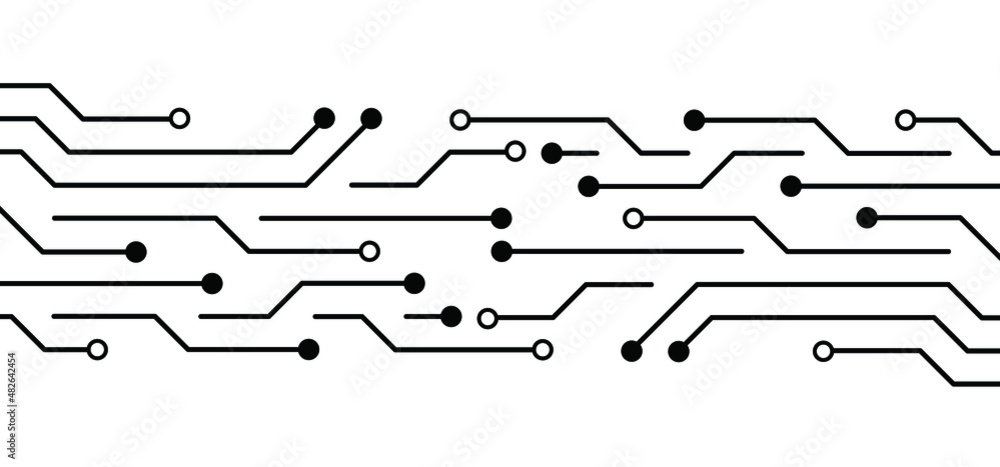 Circuit board or electronic motherboard. lines and dots connect. Vector ...