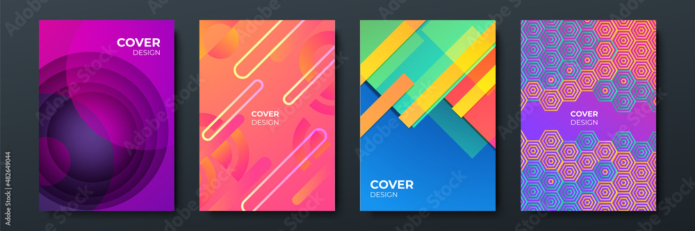 Abstract Trendy Gradient Flowing Geometric Pattern Background Texture For Poster Cover Design