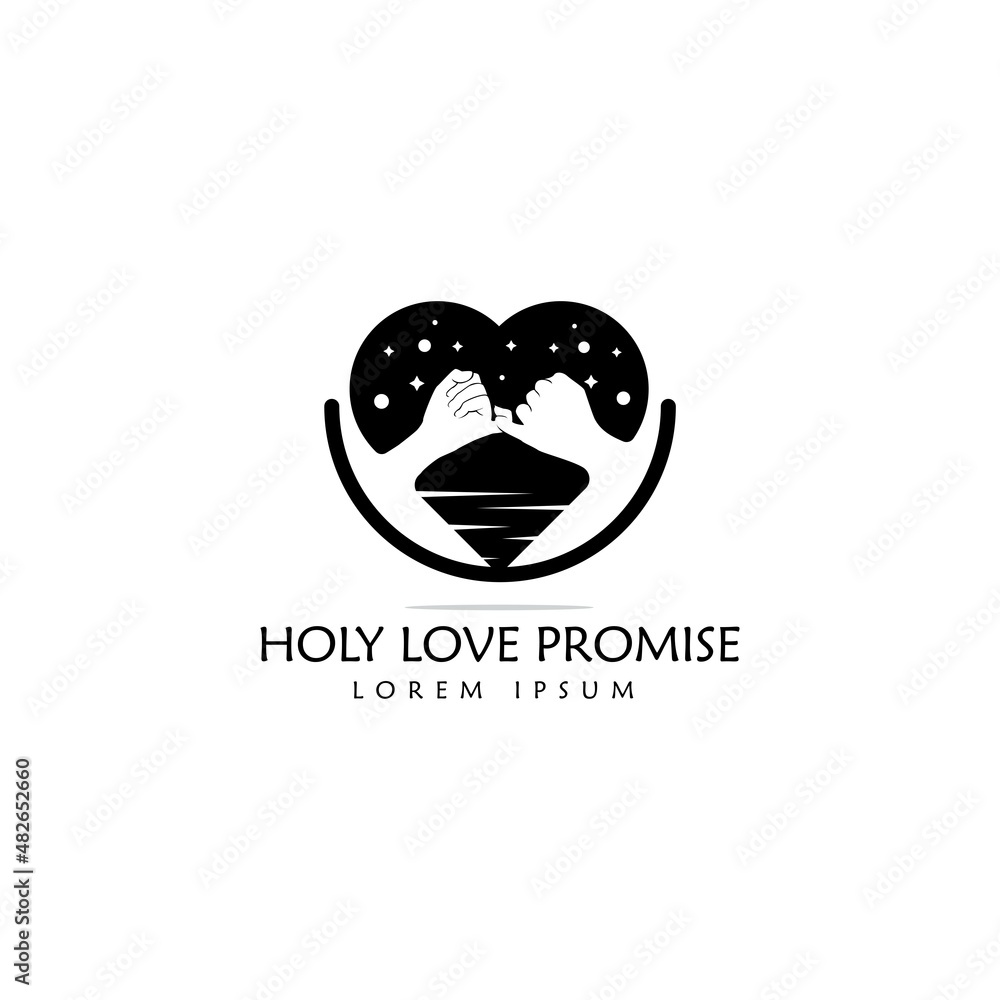 Vetor de logo Hands hook each other's little finger on heart ...