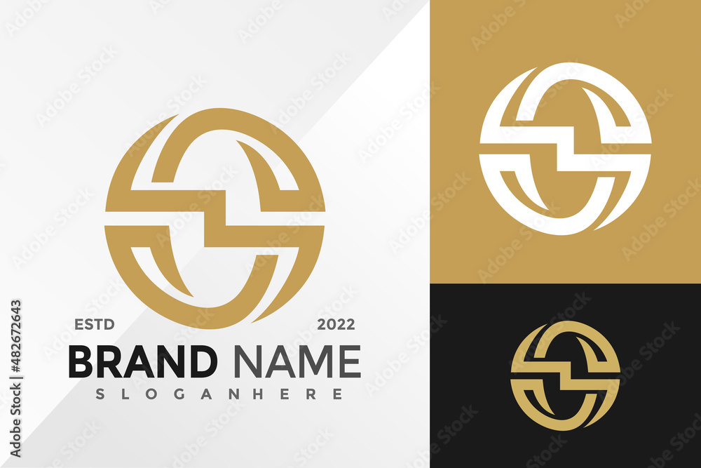 Letter S Circle Company Logo Design Vector illustration template Stock ...