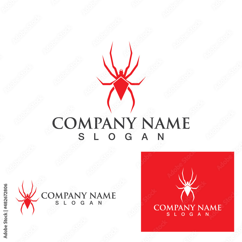 spider logo and symbol vector illustration Stock Vector | Adobe Stock