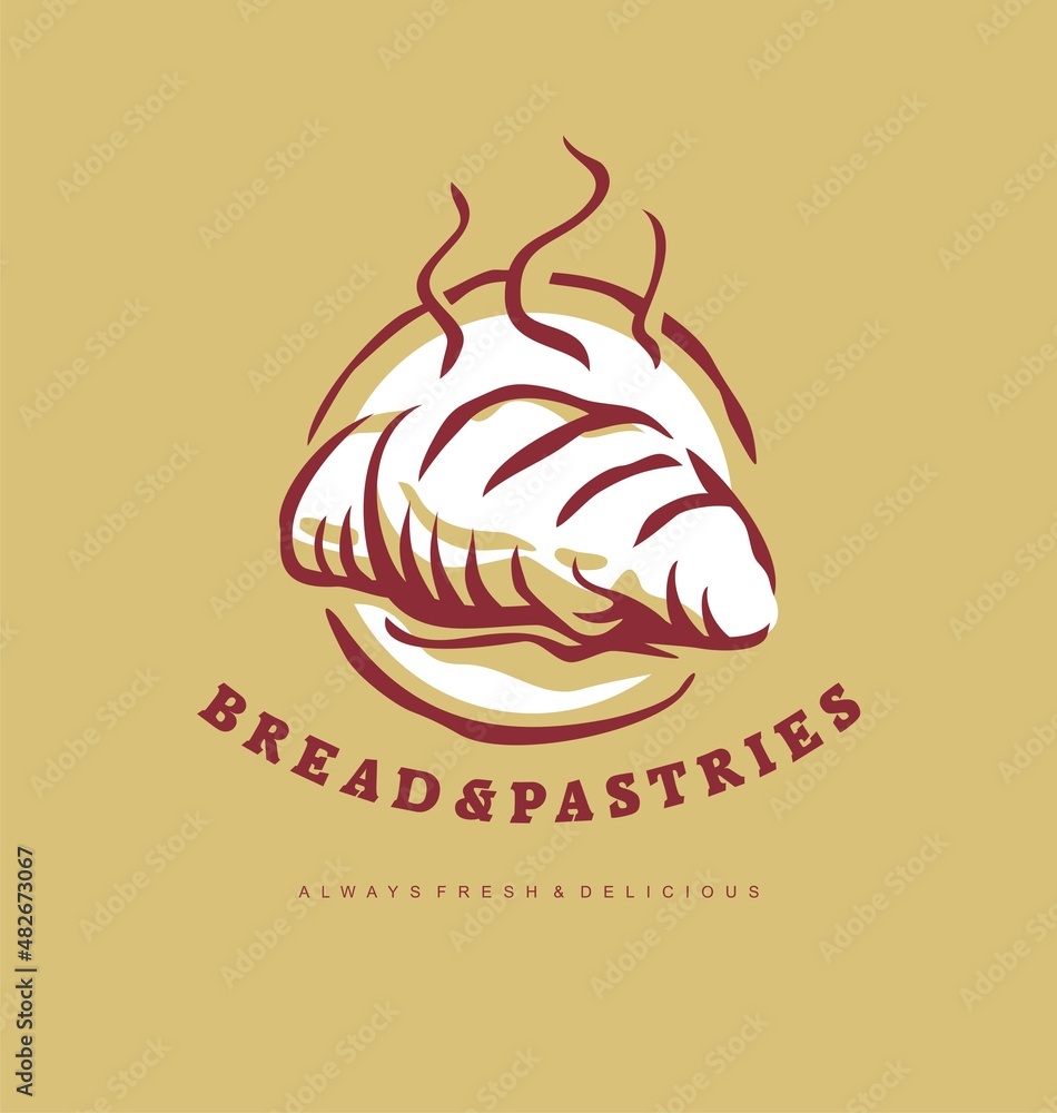 Line art bread drawing perfect for logo design and bakery branding ...