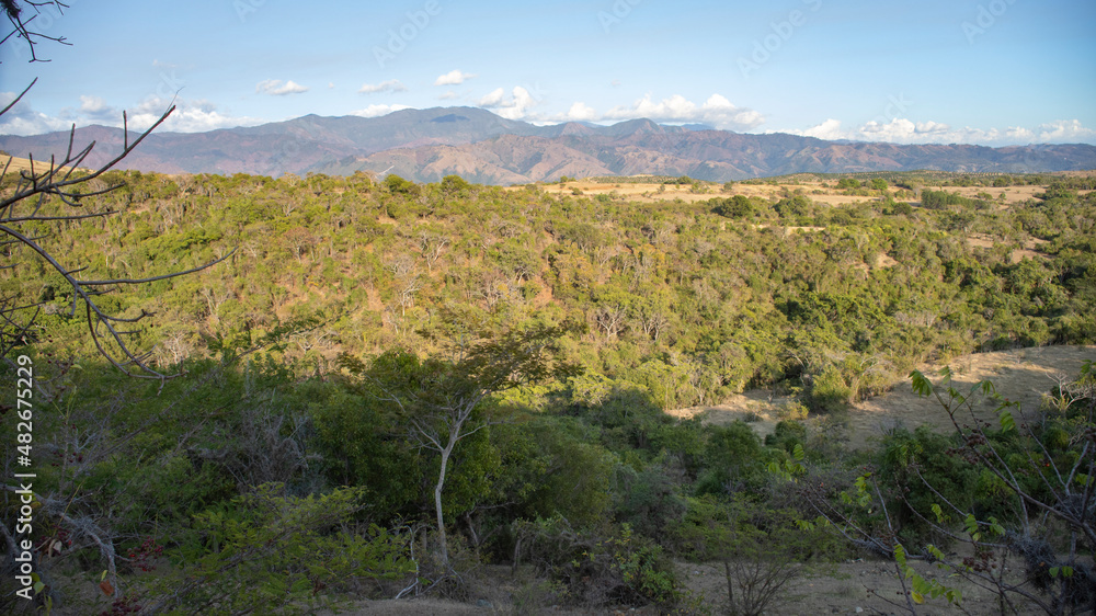 CRATER OF AN EXTINCT VOLCANO ON THE SOUTH SIDE OF THE CENTRAL MOUNTAIN ...