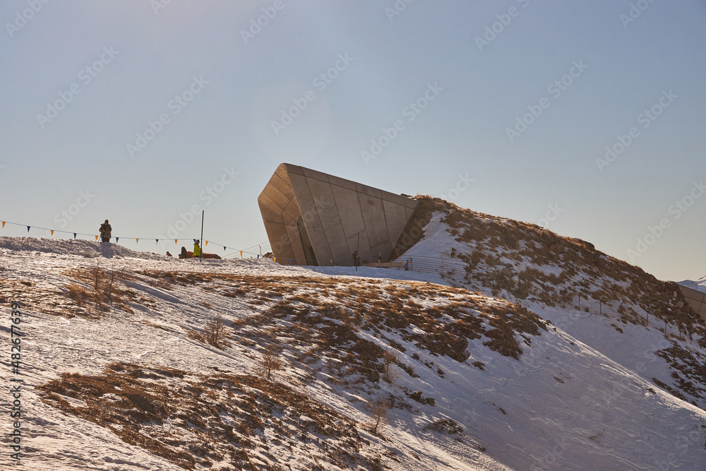 Plan de Corones, Italy - January 19 2022: Messner Mountain Museum (MMM Corones) designed by ...