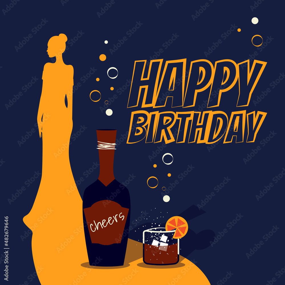Happy birthday greeting card for men. Stock Vector | Adobe Stock