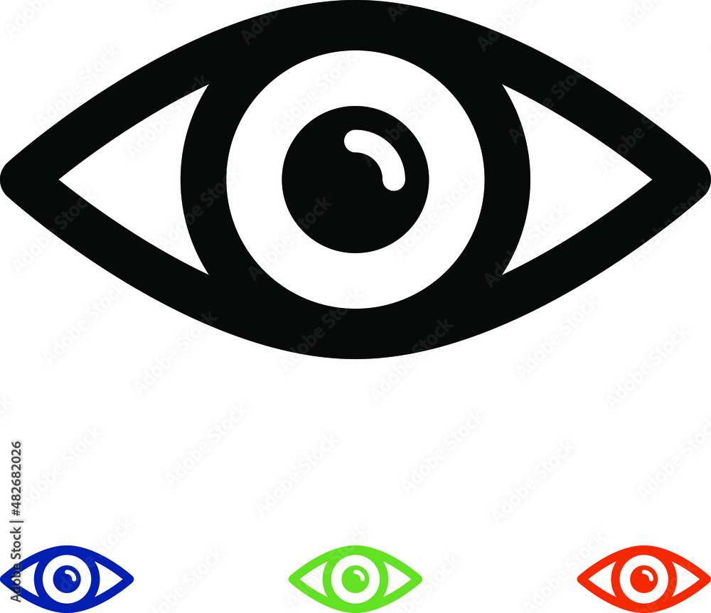 Simple eye icon. Vector illustration isolated on transparent background ...