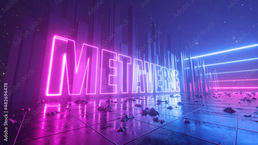 3d render, abstract fantastic background. Cosmic landscape under the ...