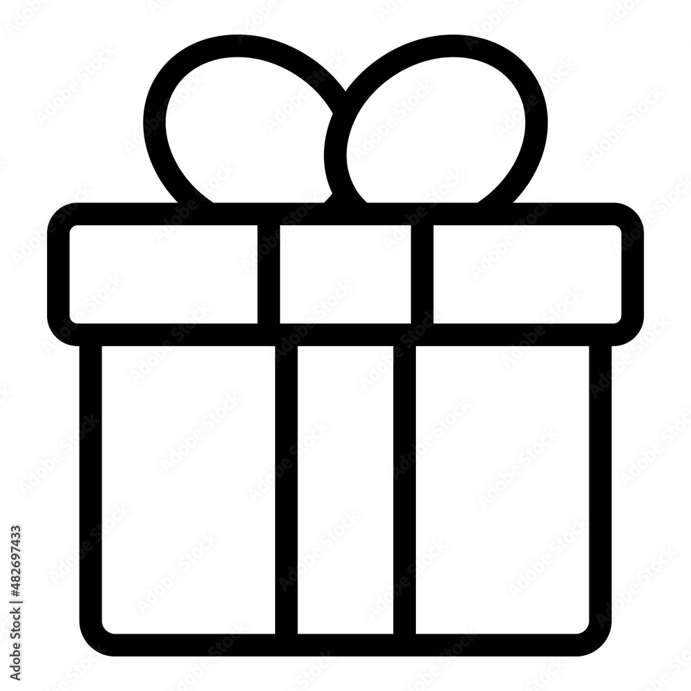 Prize gift box icon outline vector. Draw winner. Online reward Stock ...