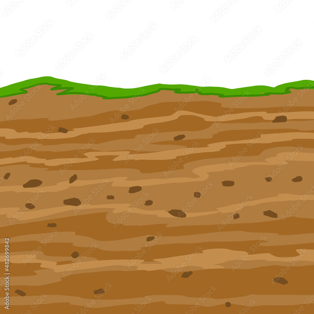 Land in the section. Underground background. Geological layer ...