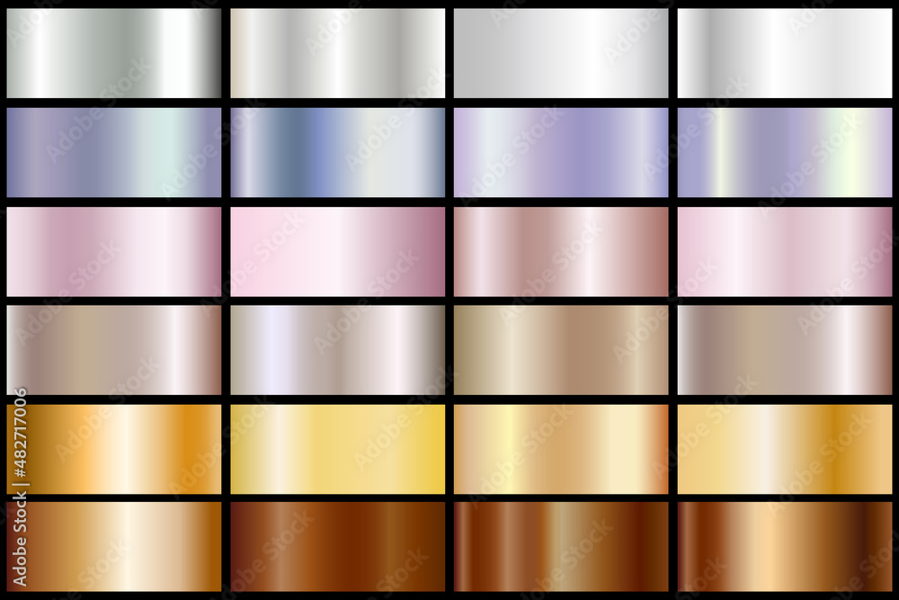 Gold rose, silver, holographic, bronze, copper, and gold foil texture ...