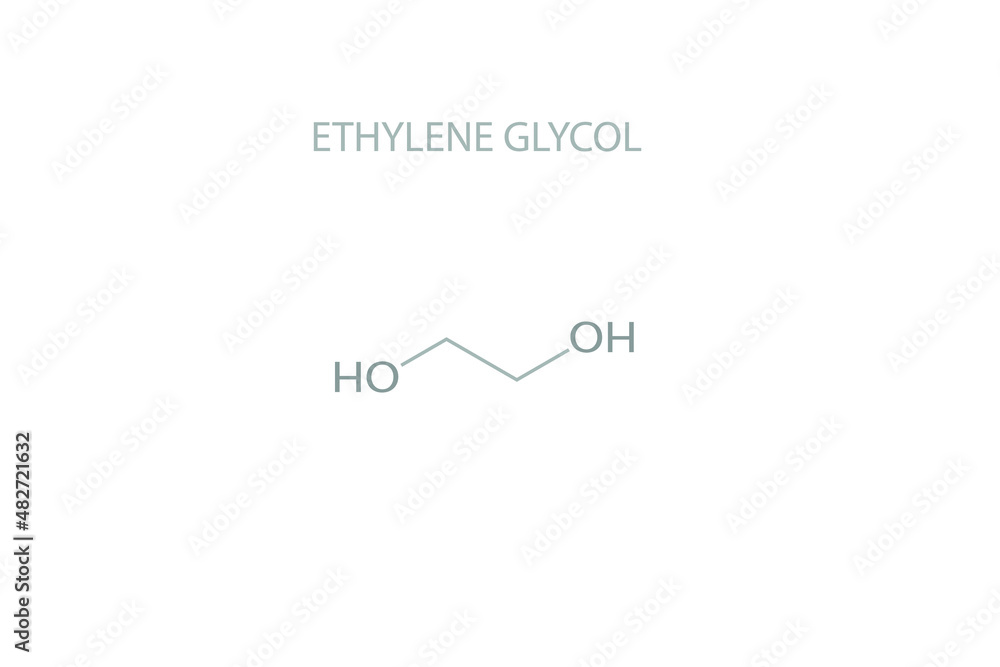 Ethylene glycol molecular skeletal chemical formula. Stock Vector ...