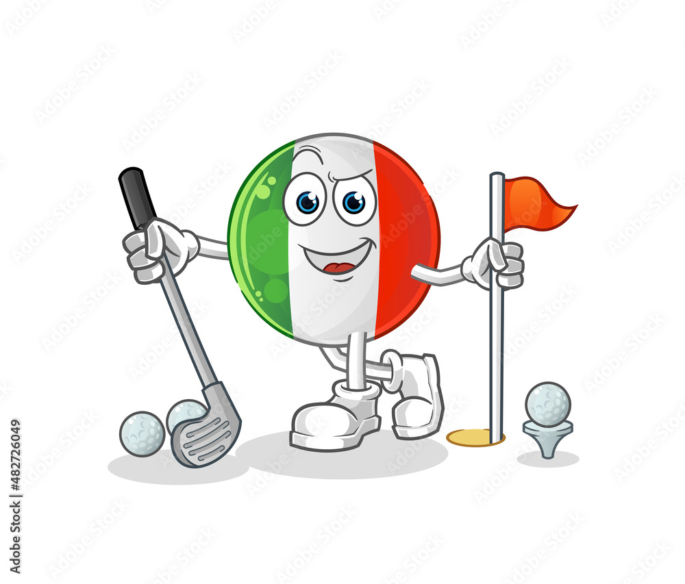italy flag playing golf vector. cartoon character Stock Vector | Adobe ...