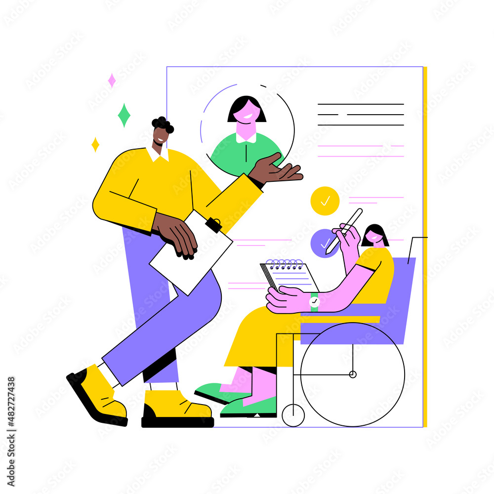 Vetor de Disabled employment abstract concept vector illustration ...