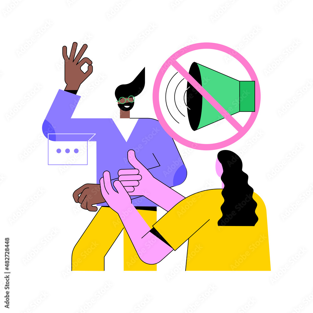 Sign language conversation abstract concept vector illustration ...