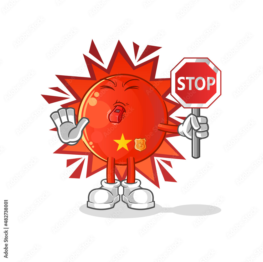 vietnamese flag holding stop sign. cartoon mascot vector Stock Vector ...