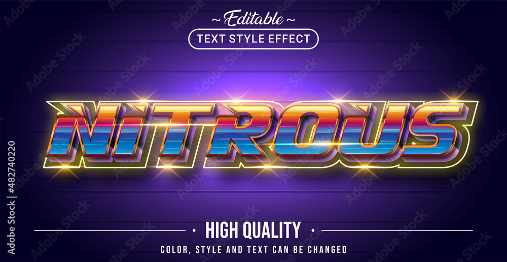 Editable text style effect - Nitrous text style theme. Stock Vector ...