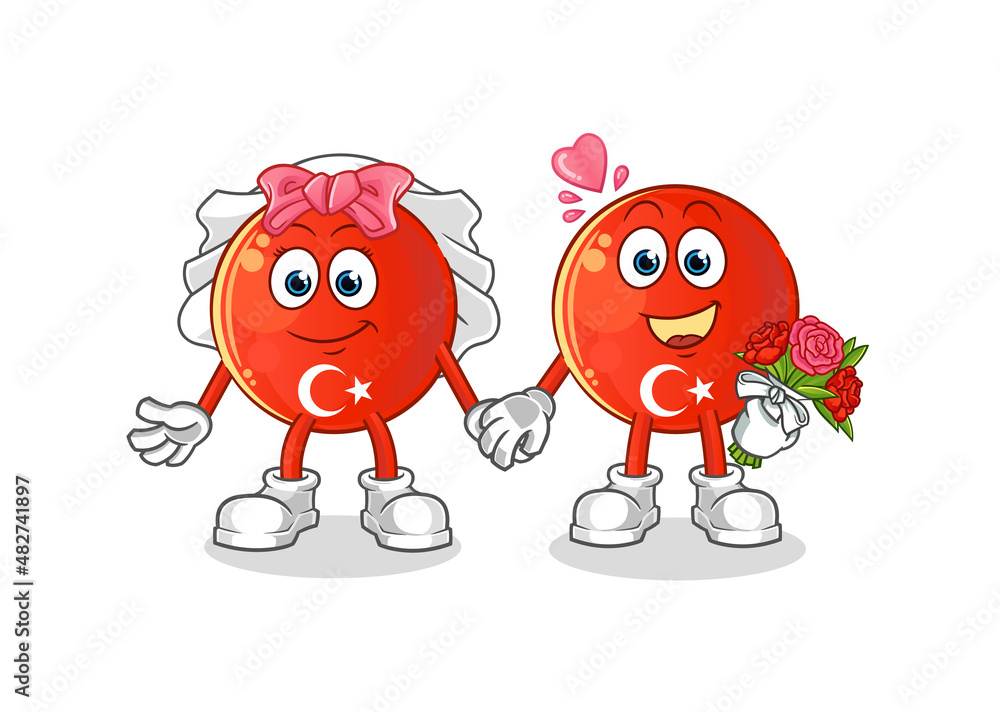 turkish flag wedding cartoon. cartoon mascot vector Stock Vector ...