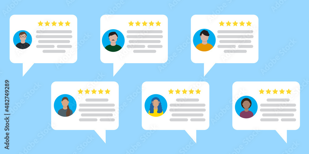 User feedback icon. Online review sign. Rating customer. Social message ...