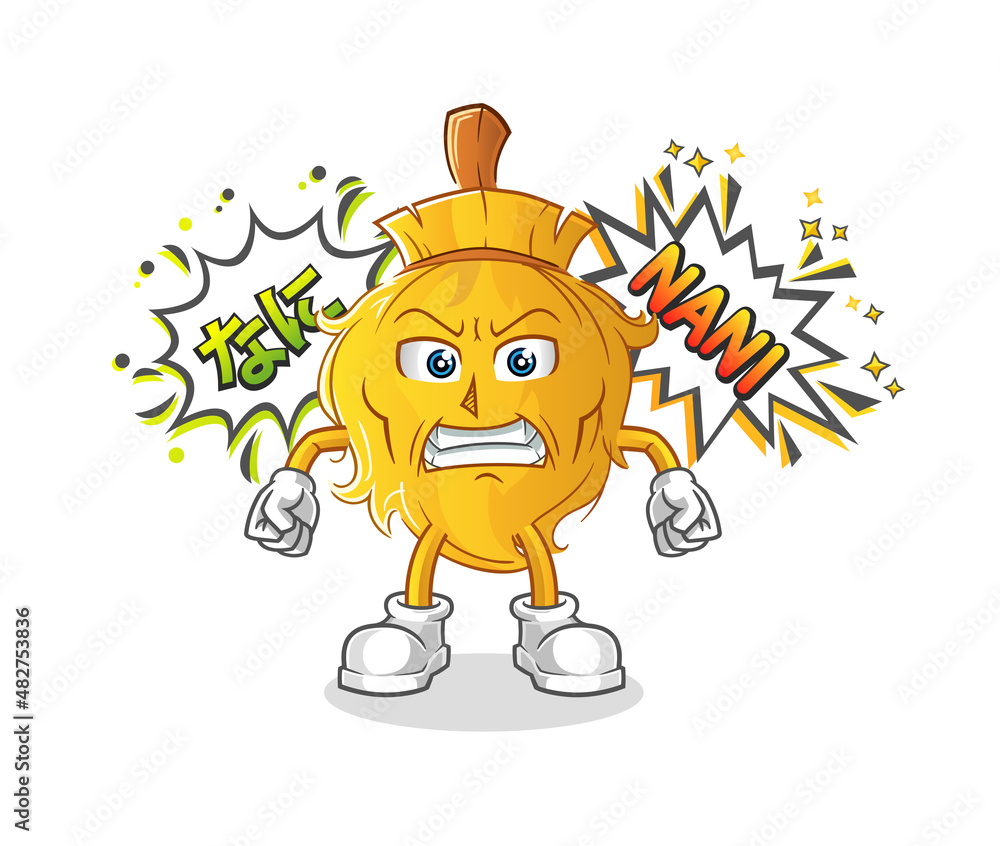 broom anime angry vector. cartoon character Stock Vector | Adobe Stock