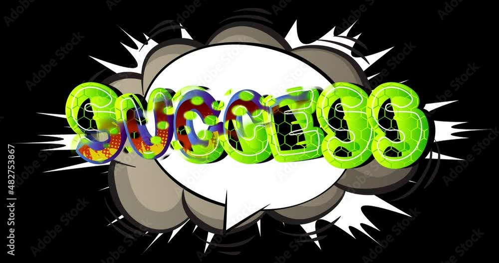 Success. Successful business achievement concept. 4k animated Comic ...