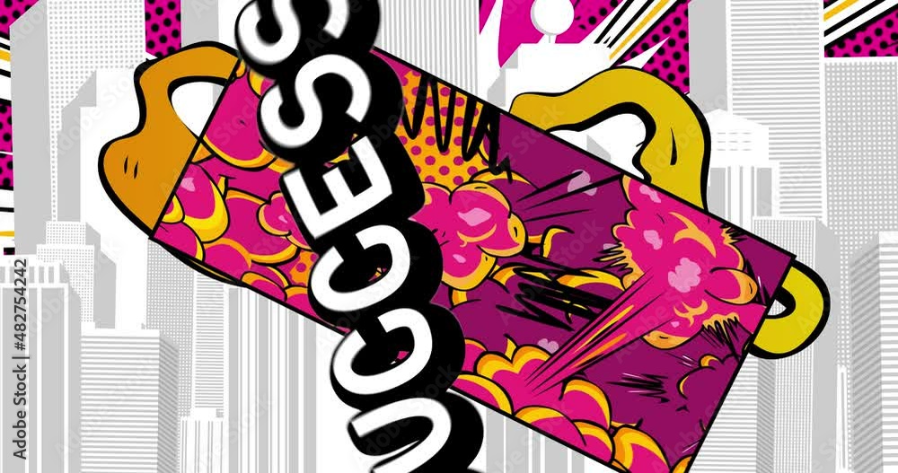 Success. Successful business achievement concept. 4k animated Comic ...