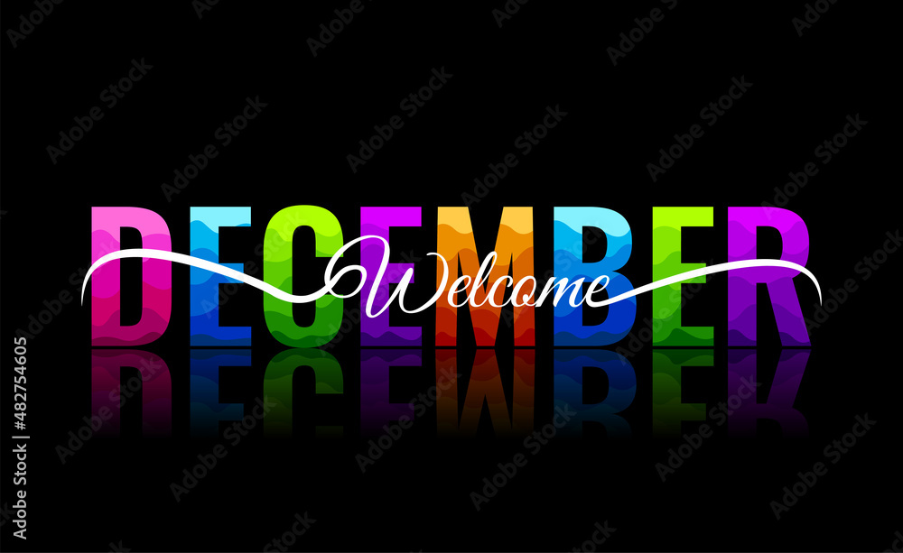 Welcome december design template for calendar, greeting cards or print ...