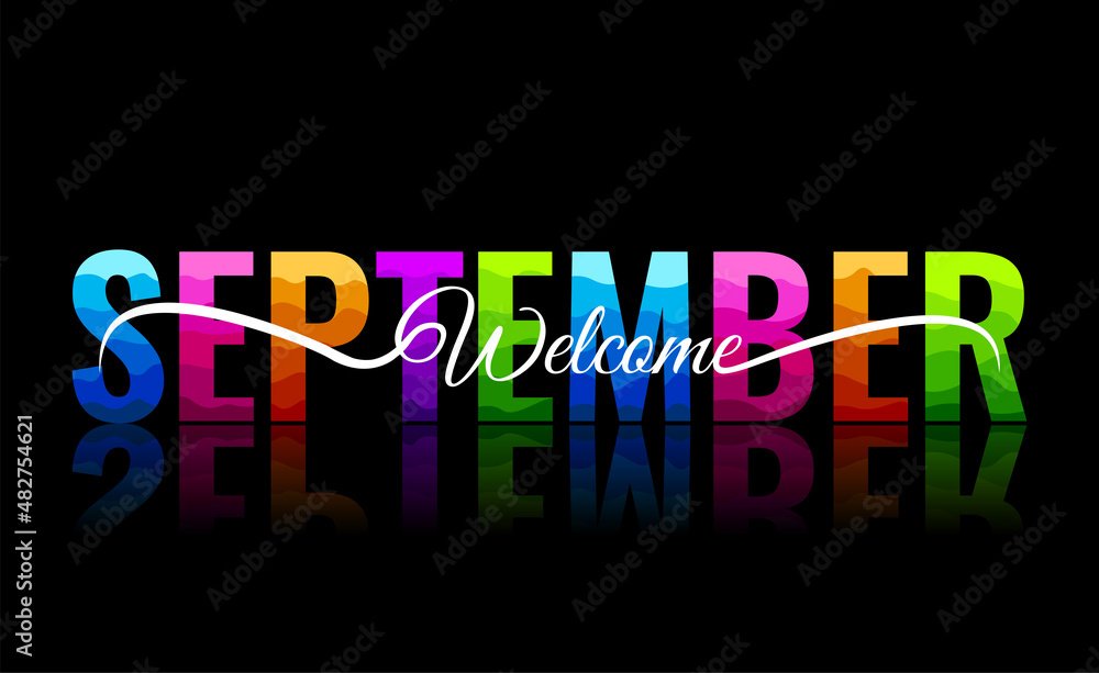 Welcome september design template for calendar, greeting cards or print ...