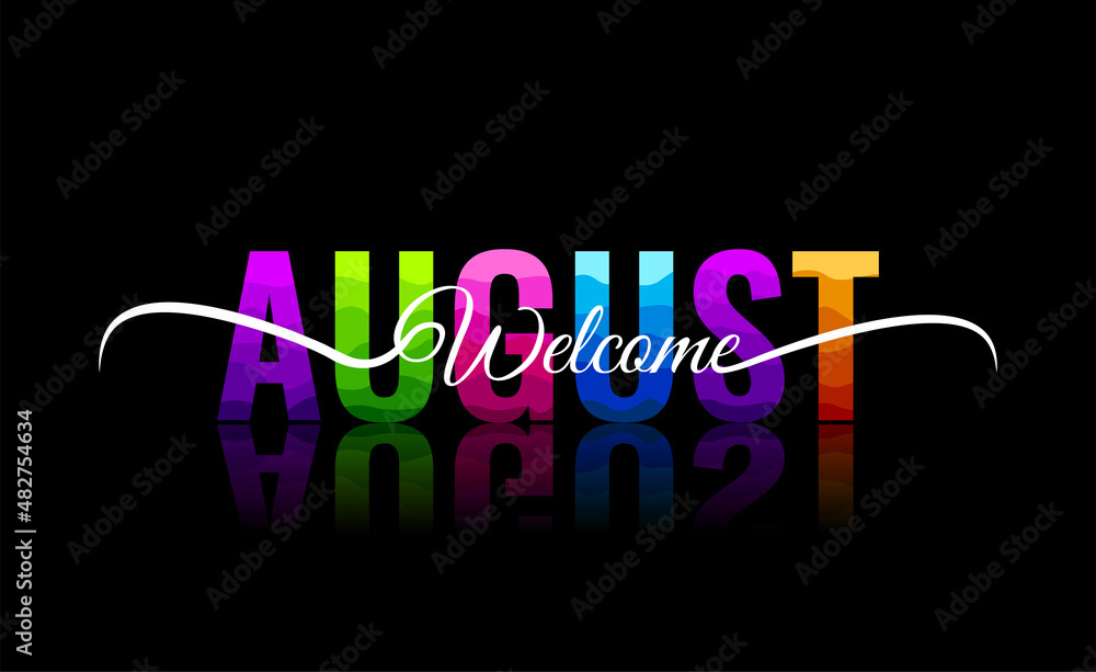 Welcome august design template for calendar, greeting cards or print ...