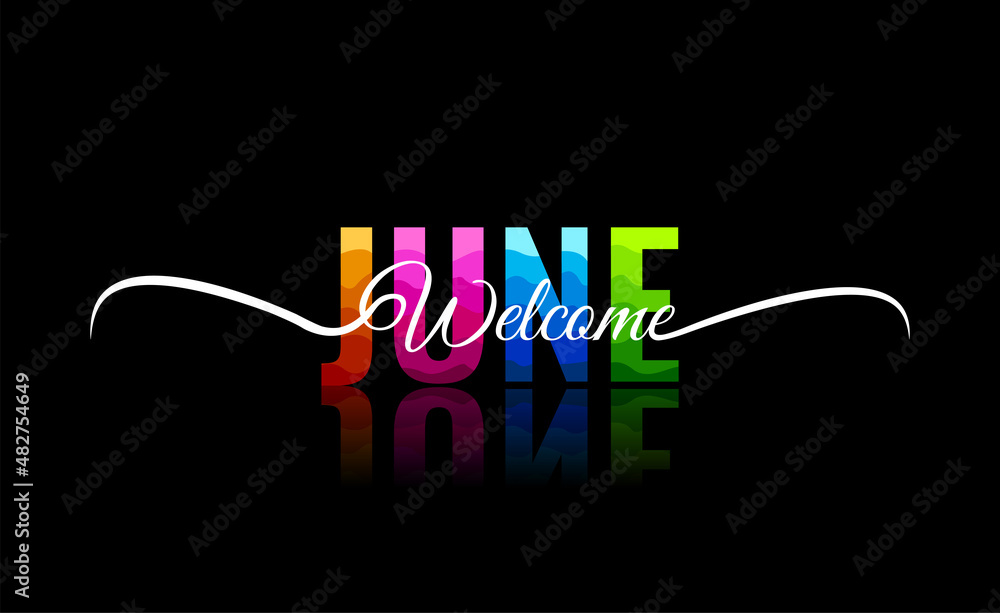 Welcome june design template for calendar, greeting cards or print ...