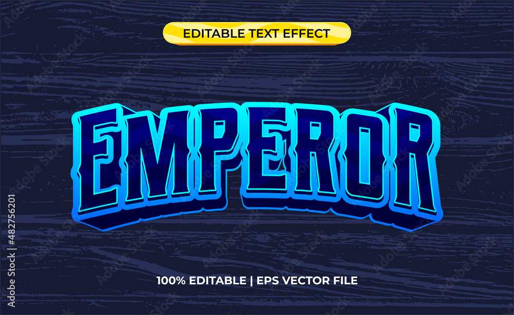 Emperor 3d text effect with dark and light bue theme. typography ...