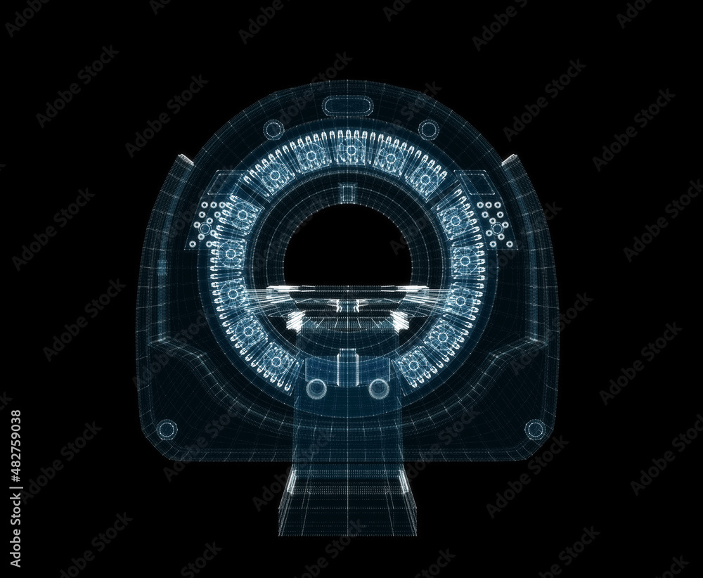 Digital MRI scan Hologram. Medicine and Technology Concept Stock ...