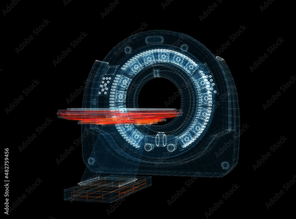 Digital MRI scan Hologram. Medicine and Technology Concept Stock ...