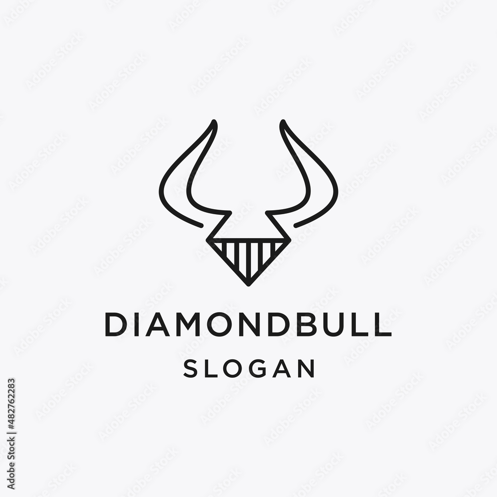 Diamond Bull logo design concept Stock Vector | Adobe Stock