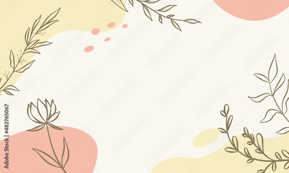 Hand drawn aesthetic flower background, wallpaper flower, vector Stock ...