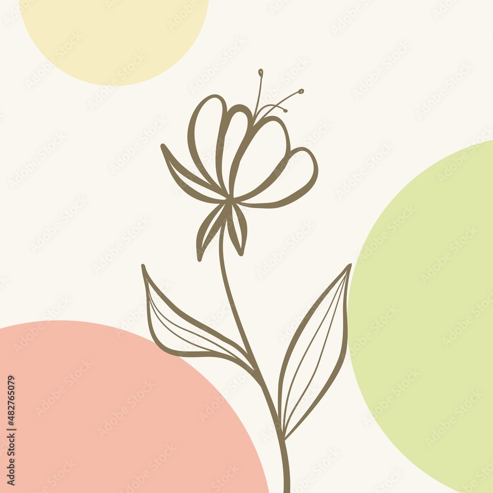Hand drawn aesthetic flower background, wallpaper flower, vector Stock ...