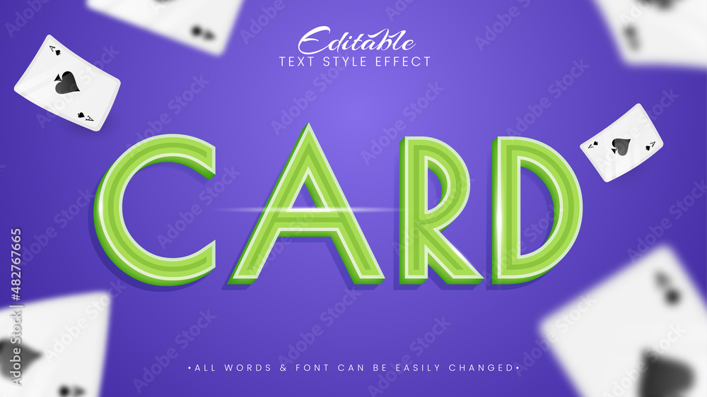 Card playful 3d Text Style Effect. Editable illustrator text style ...