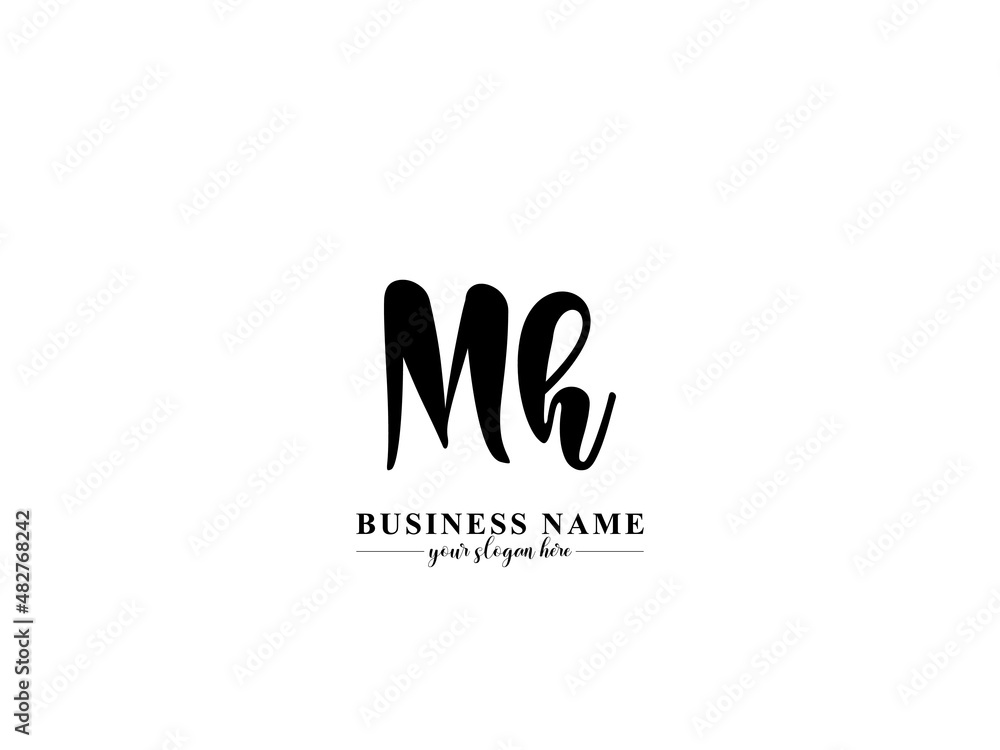 Initial Signature MH m h Logo Letters Design, Handwritten Cute Baby Mh ...