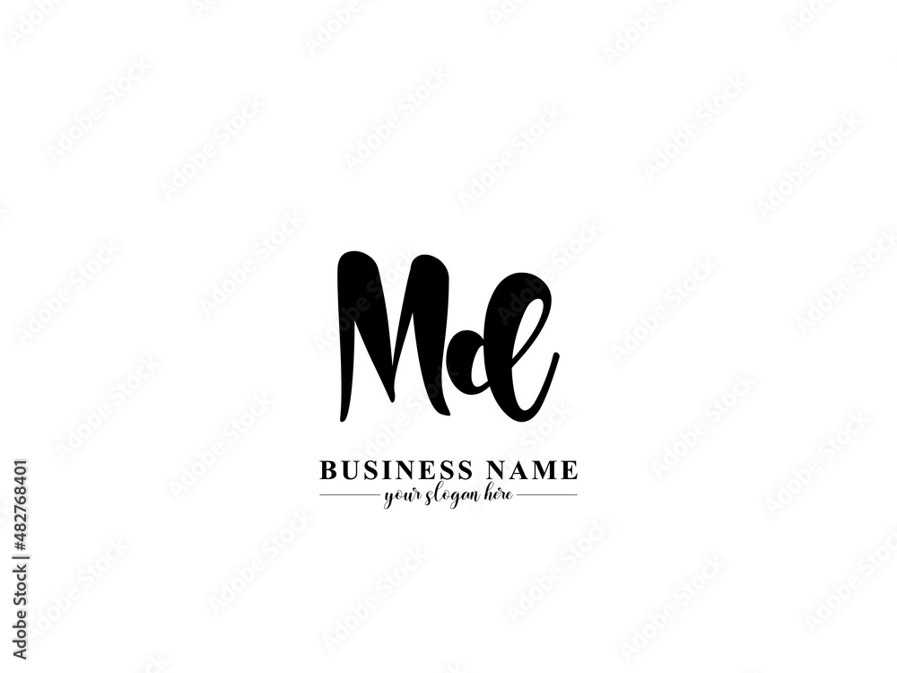 Initial Signature MD m d Logo Letters Design, Handwritten Cute Baby Md ...