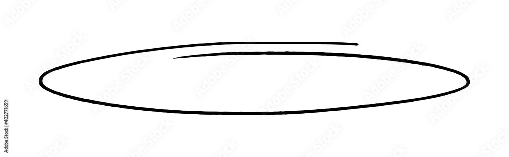 Perfect hand drawn ellipse. Vector oval frame written by a pen. Bubble ...