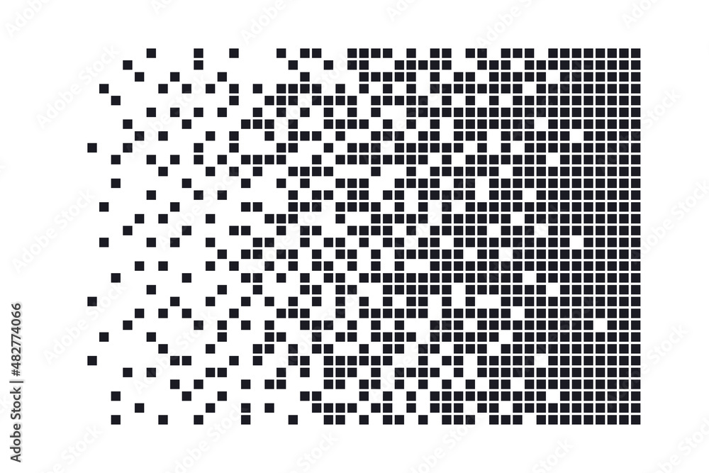 Pixel disintegration background. Decay effect. Dispersed dotted pattern ...